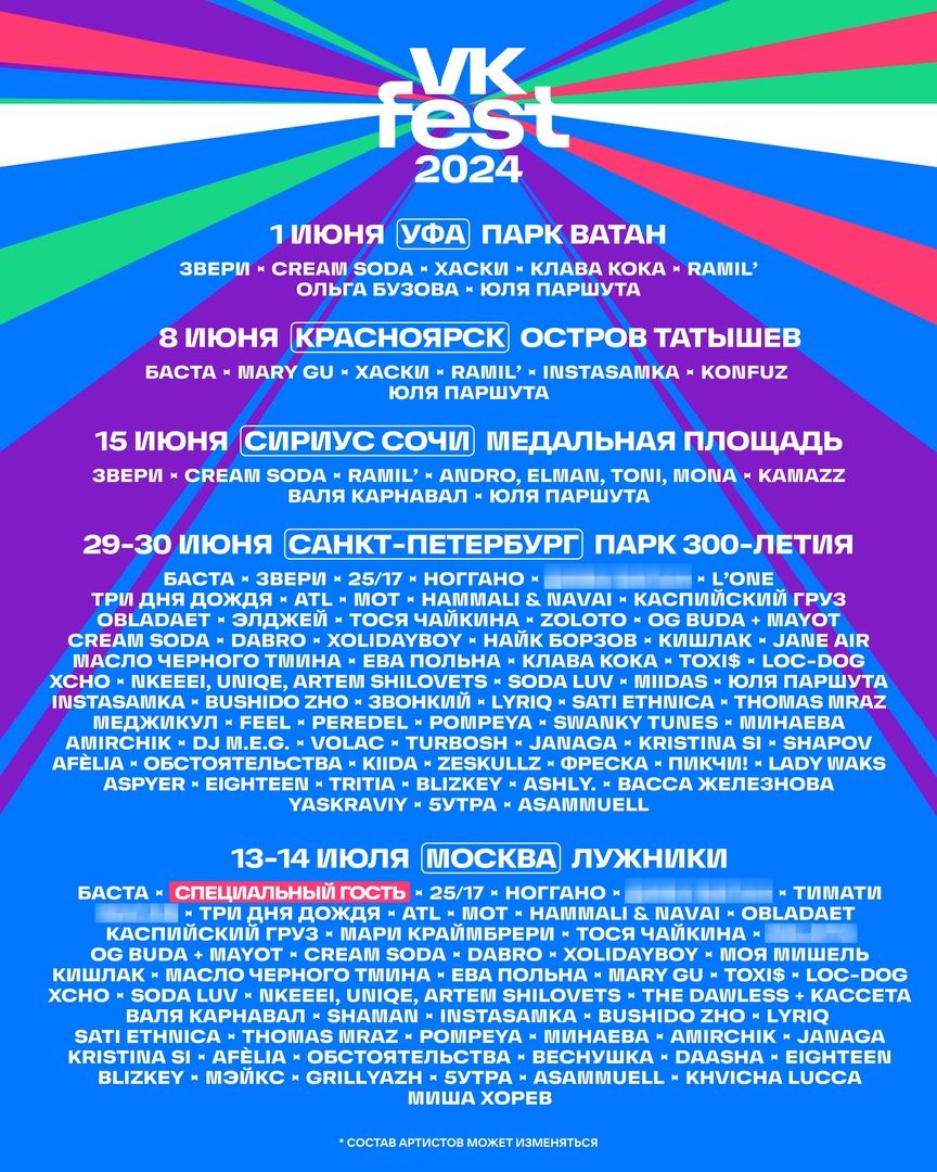 Кто выступит на фестивале VK Fest в 2024 году - Чемпионат