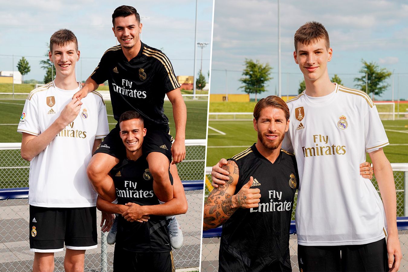 Самый высокий подросток в мире Оливье Риу с ростом 227 см, с ним ...